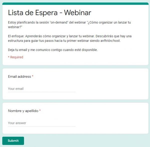 Tres usos de Google Forms para tus Webinars - Professional Writing and ...